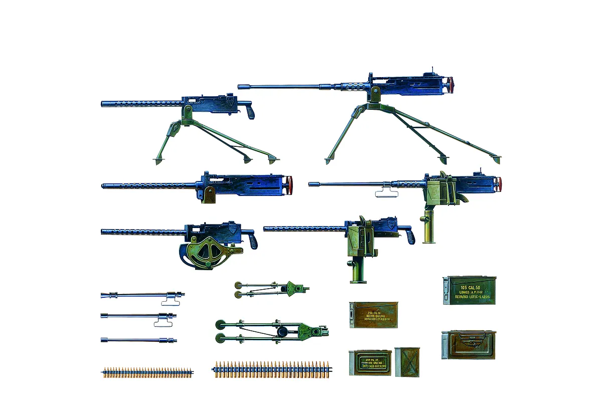 Academy 1/35 U.S. Machine Gun Set Scaled Plastic Model Kit | 13262