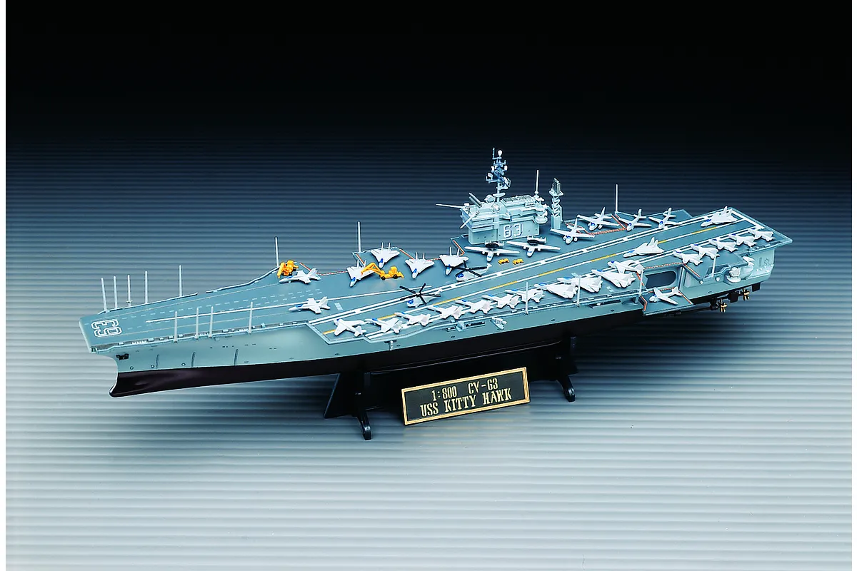 Academy 1/800 USS Kitty Hawk 1444 Aircraft Carrier Scaled Plastic Model ...