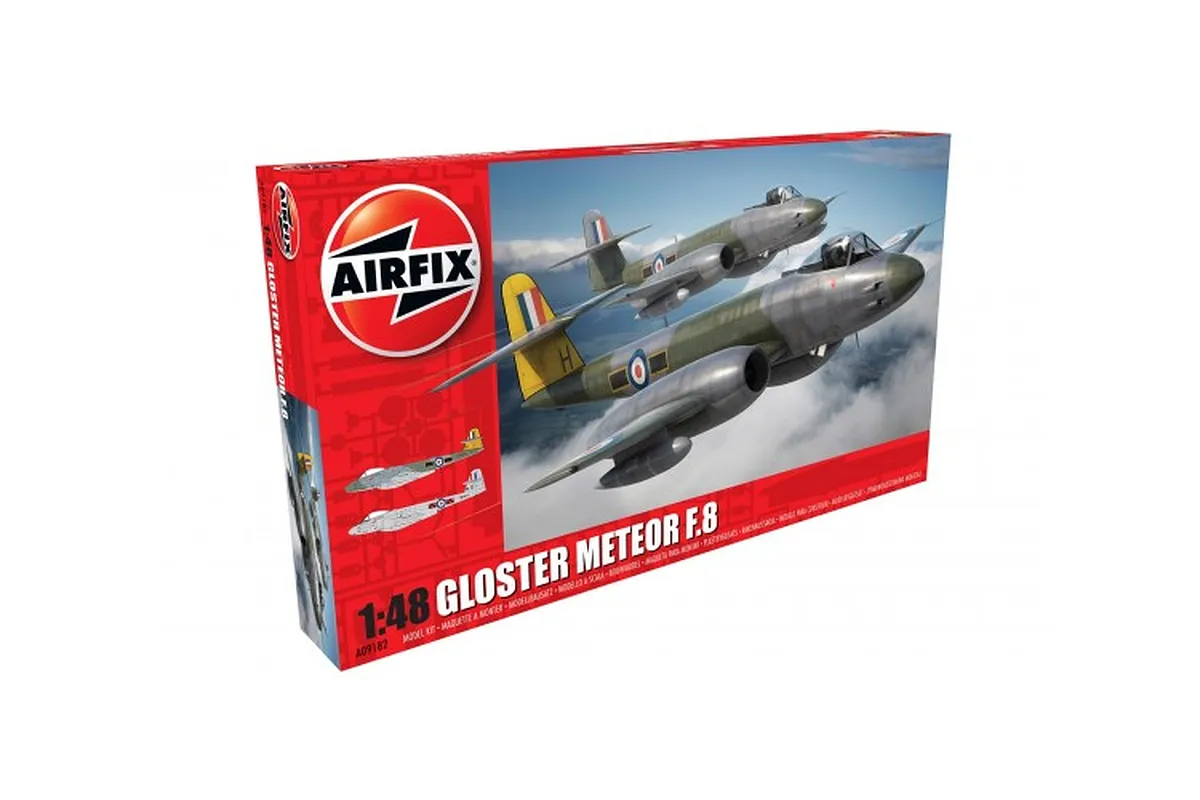 Airfix 1/48 Gloster Meteor F.8 Fighter Scaled Plastic Model Kit | A09182
