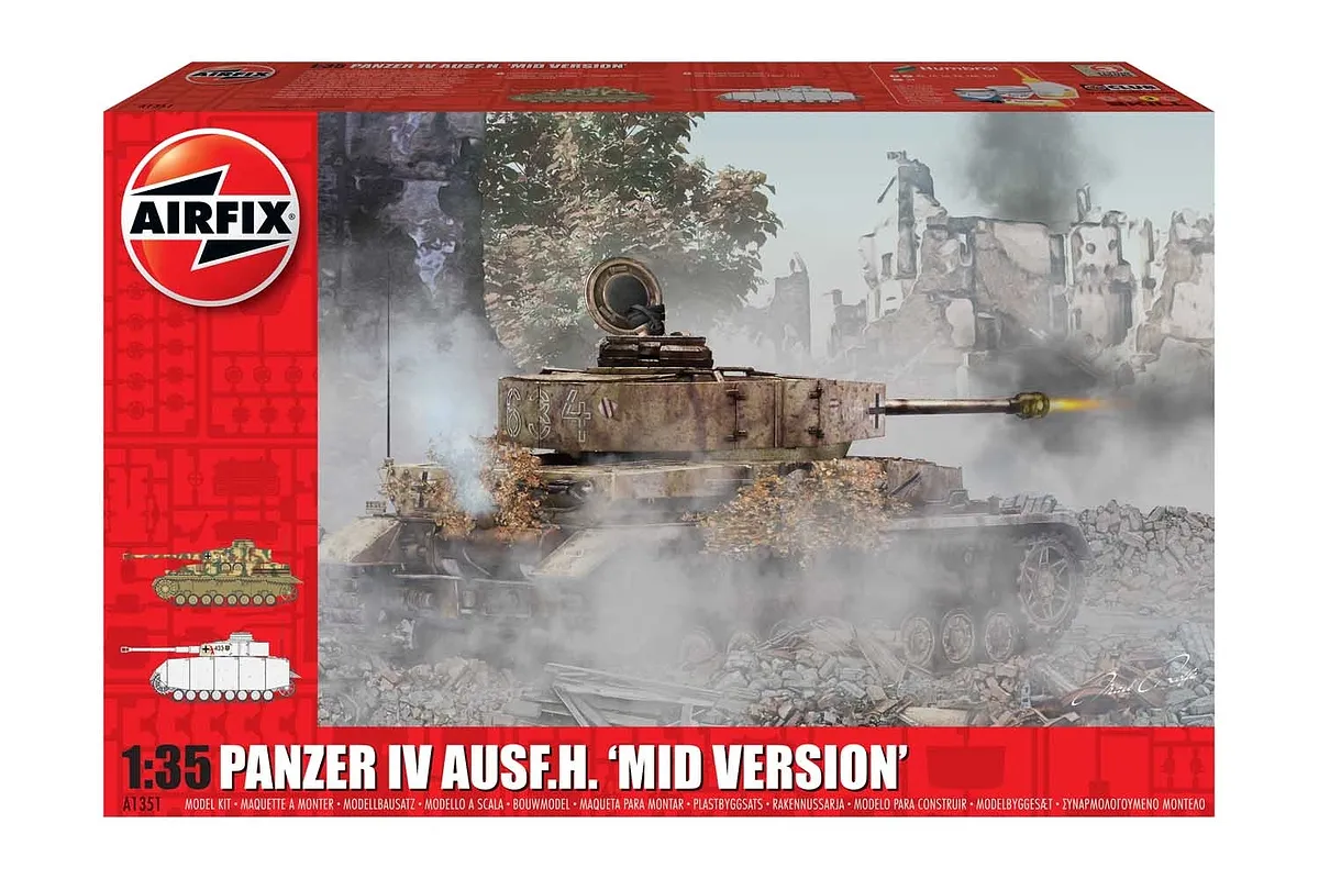 Airfix 1/35 Panzer IV Ausf.H (Mid Version) Tank Scaled Plastic Model ...