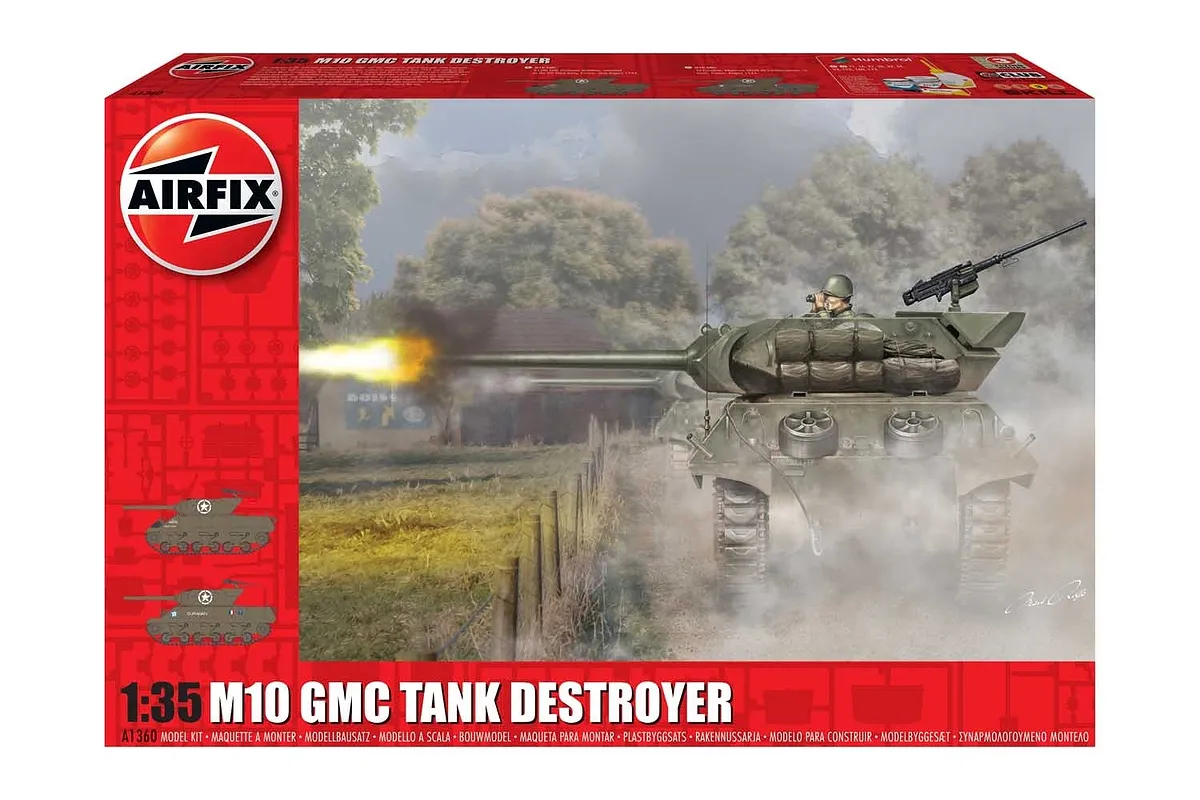 Airfix 1/35 M10 GMC (U.S. Army) Tank Scaled Plastic Model Kit | A1360