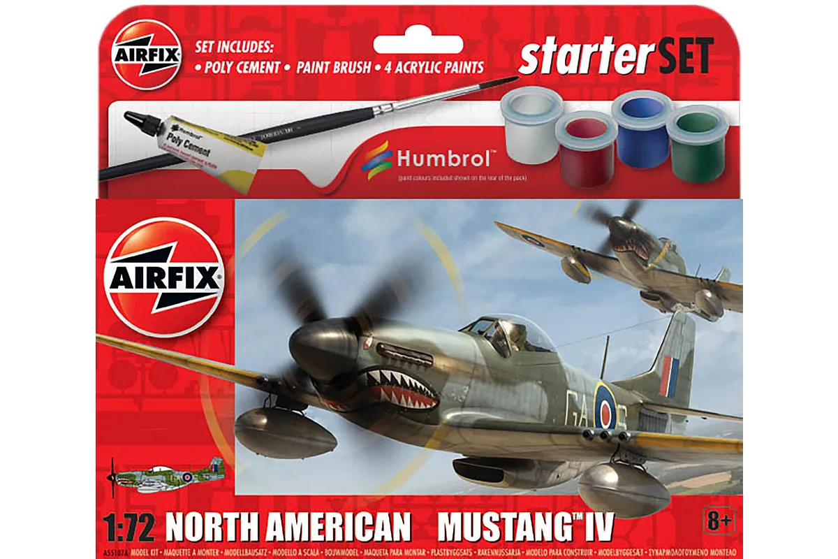 Airfix 1/72 North American P-51D Mustang IV Fighter Scaled Plastic ...