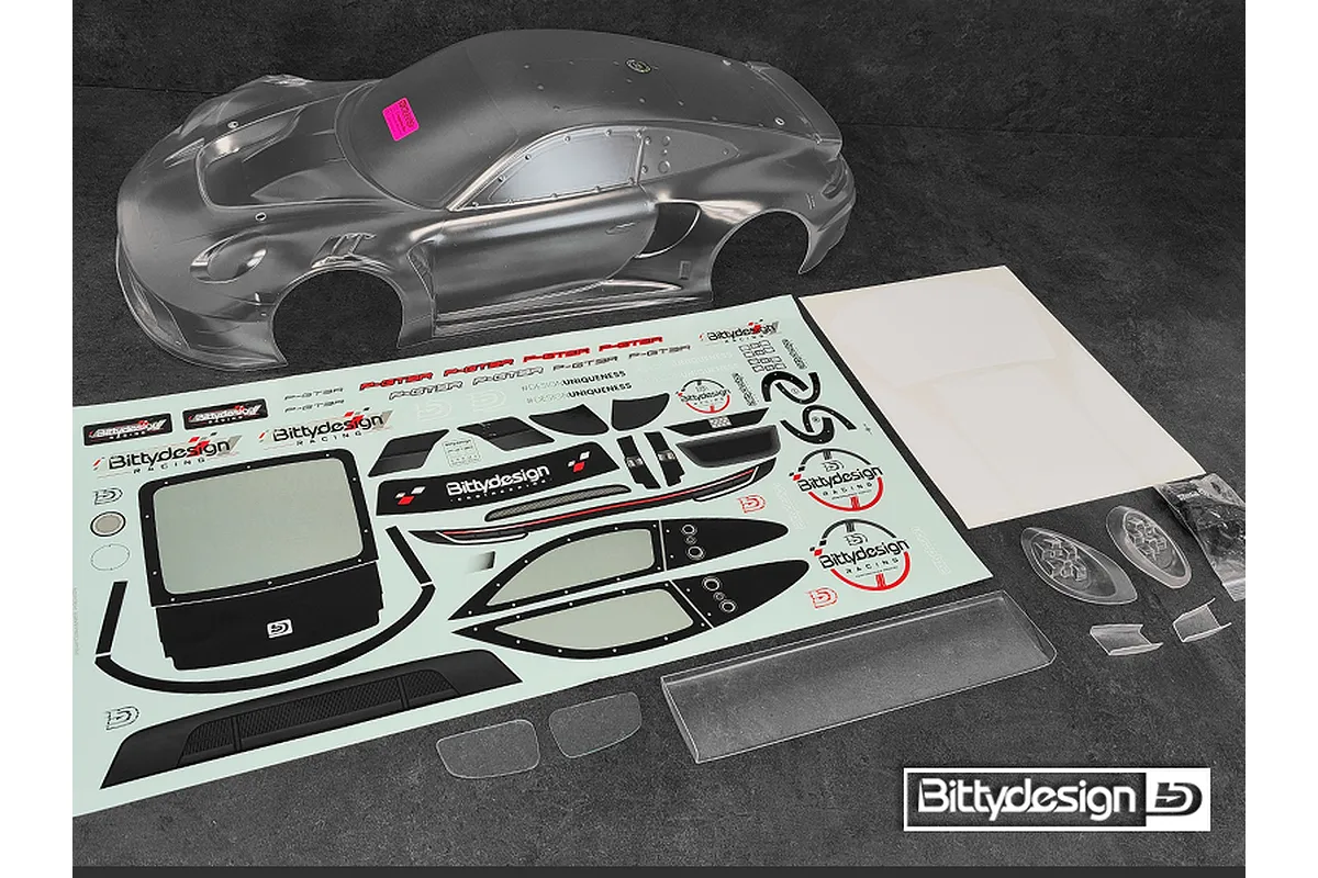 Bittydesign 1/7 P-GT3R Unpainted Body Shell - Clear | BDAR7-PGT3R
