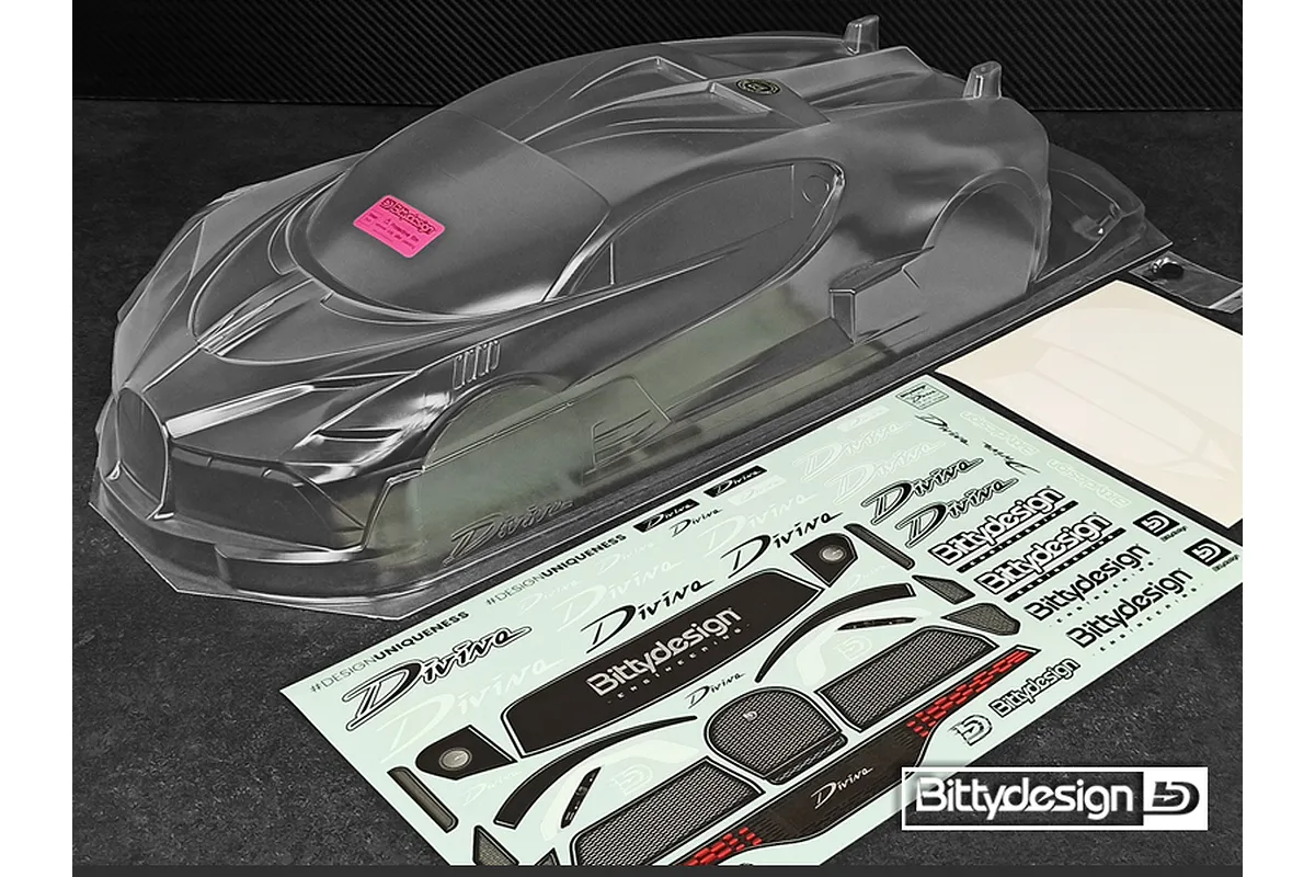 Bittydesign 1/8 Divina ARRMA Unpainted Body Shell w/ Decals | BDAR8-DIV