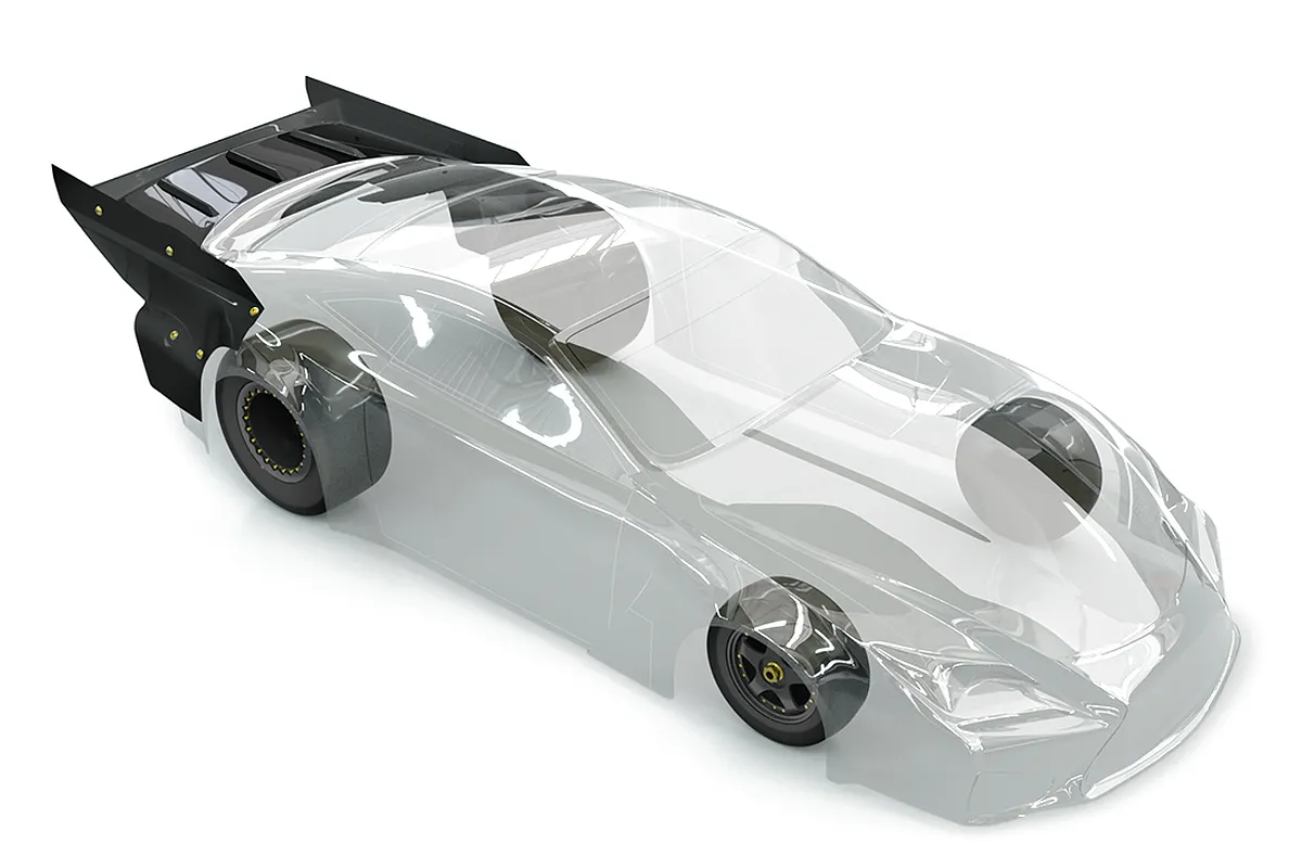 Bittydesign 1/10 Ekanus Unpainted Drag Car Shell - Clear | BDDG-EKA