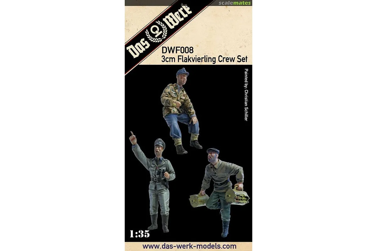 Das Werk 1/35 Set Flakvierling 3 Figures Scaled Plastic Figure Set 3Pcs ...