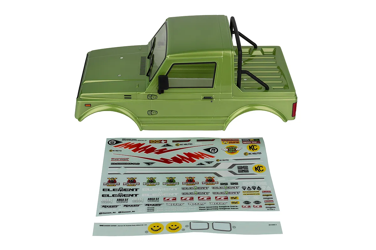 Element RC 1/10 Bushido Painted Body Shell - Green | 42195
