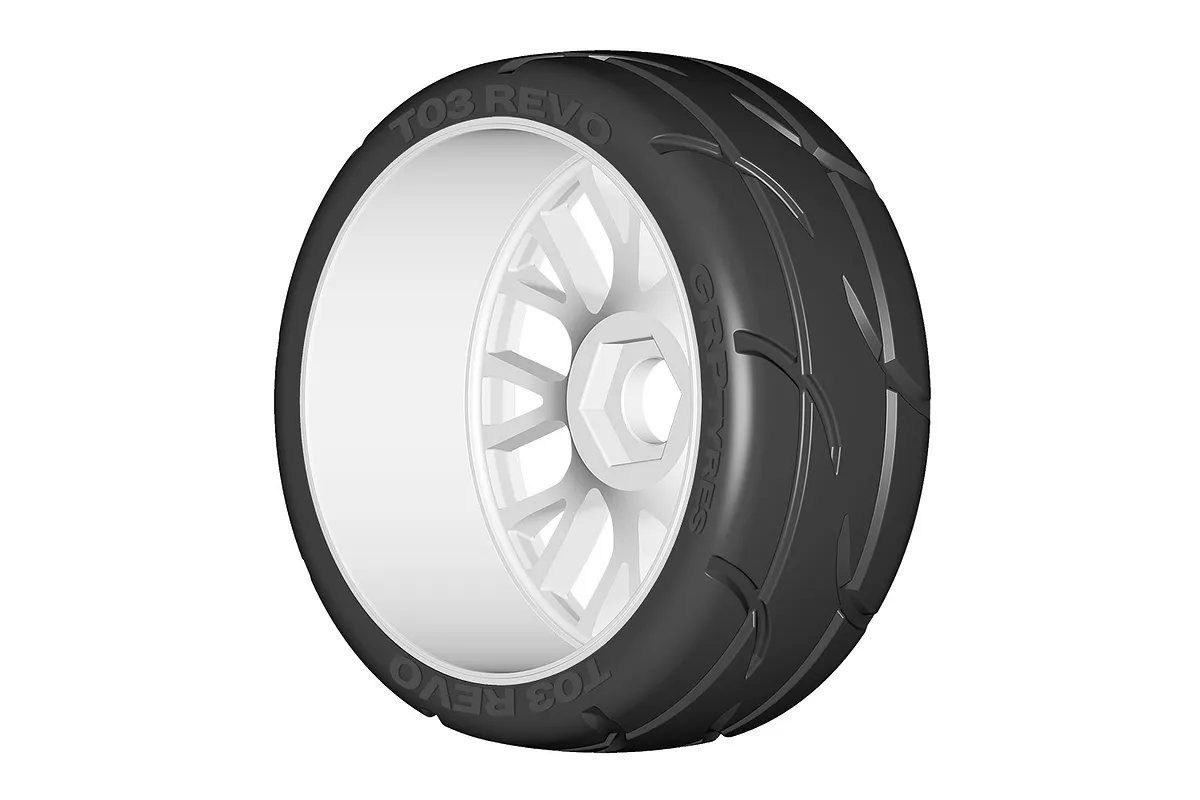 GRP 3.1" GT-T03 Revo XB1 Ultra Soft Compound Tyres on White Spoke Flex ...