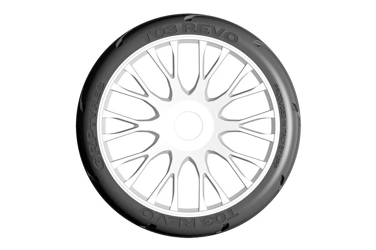GRP 3.1" GT-T03 Revo XB3 Soft Compound Tyres on White Spoke Flex Rims ...