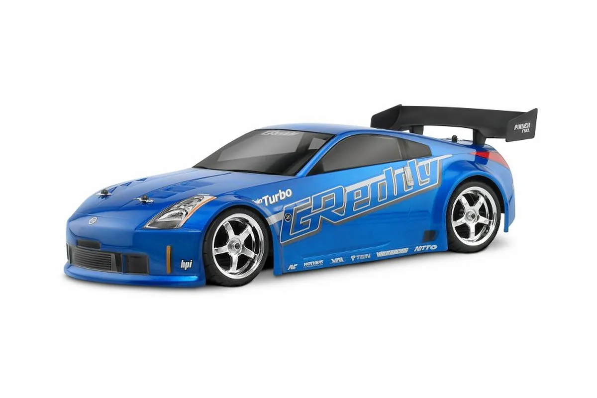 HPI 1/10 Nissan 350Z Greddy Twin Turbo Unpainted Body Shell | 17218