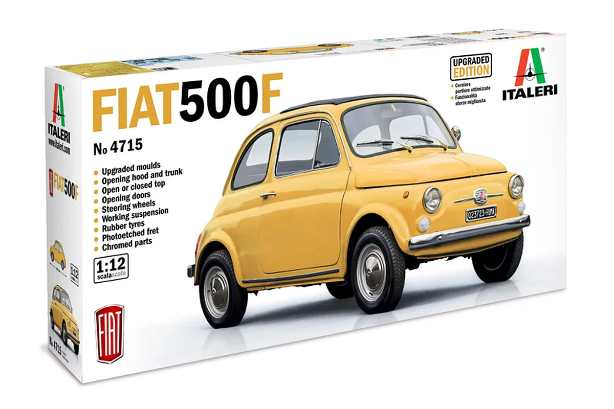 Italeri 1/12 Fiat 500 F Car Scaled Plastic Model Kit | 4715
