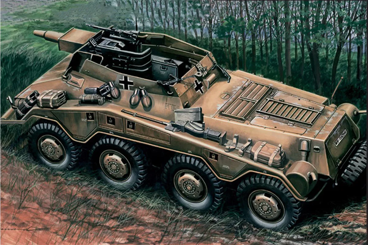 Italeri 1/35 Sd. Kfz. 234/3 Armoured Vehicle Scaled Plastic Model Kit ...