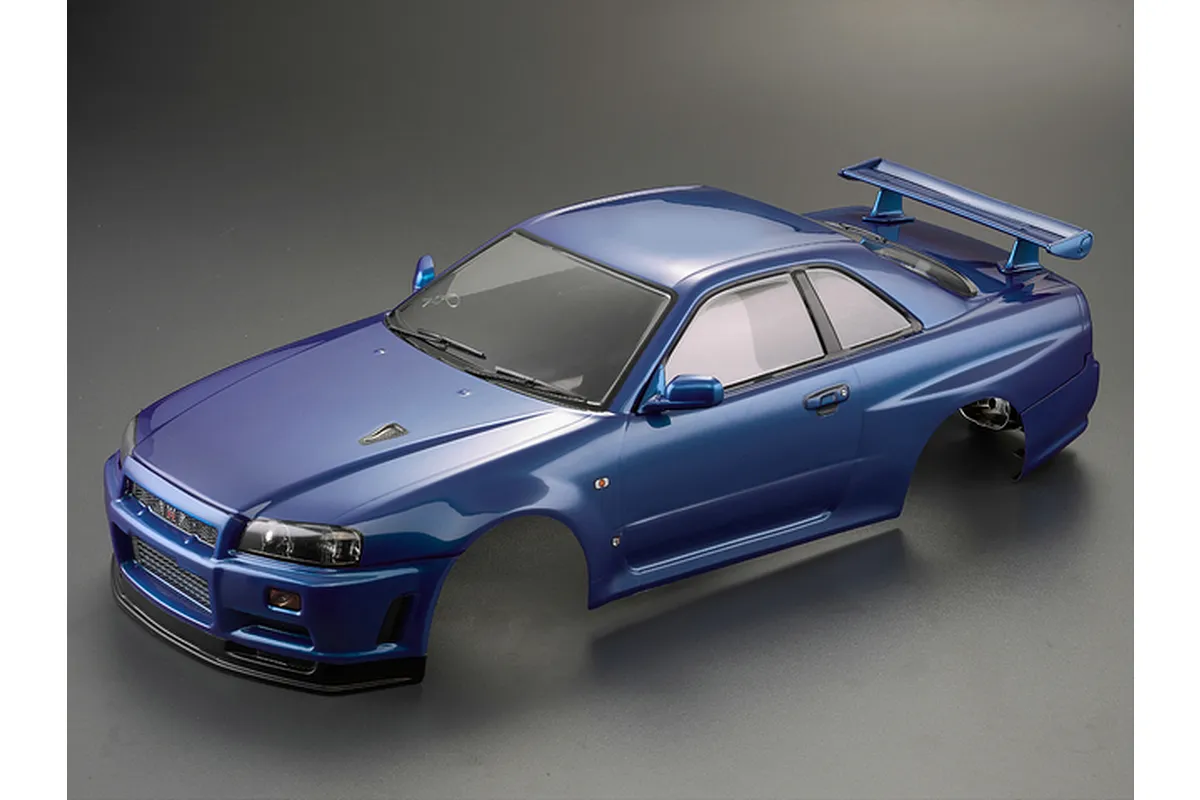 Killerbody 1/10 Nissan Skyline BNR34 Blue Painted Body Shell w/ Decals ...