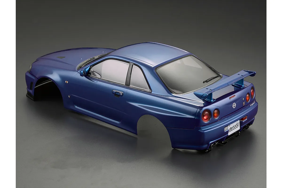Killerbody 1/10 Nissan Skyline BNR34 Blue Painted Body Shell w/ Decals ...