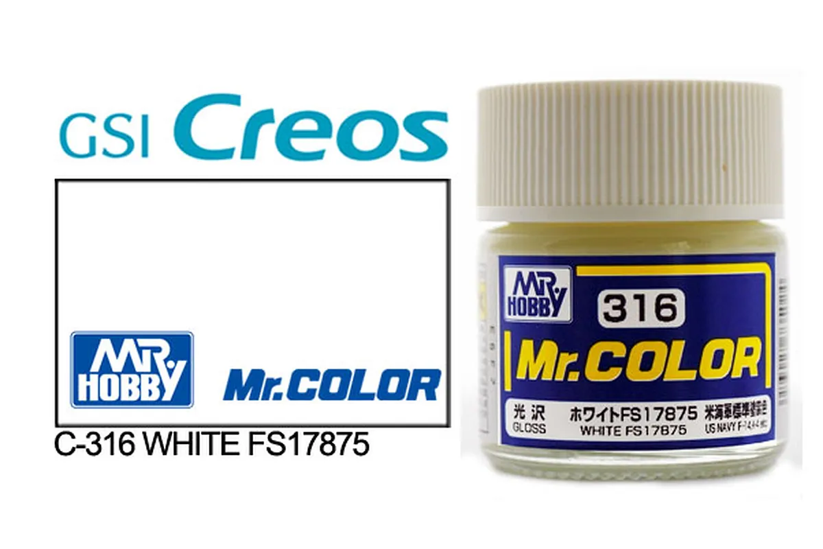 Mr Color White FS17875 Gloss Acrylic Paint 10ml | C316
