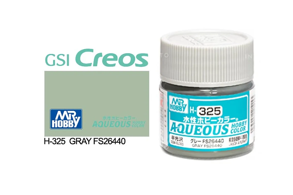 Mr Hobby Aqueous Semi Gloss Grey FS26440 Acrylic Paint 10ml | H325