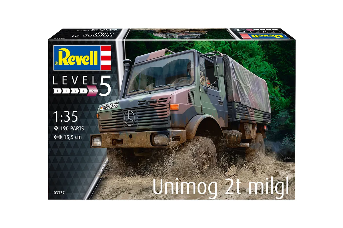 Revell 1/35 Unimog 2T Milgl Armoured Truck Scaled Plastic Model Kit | 03337