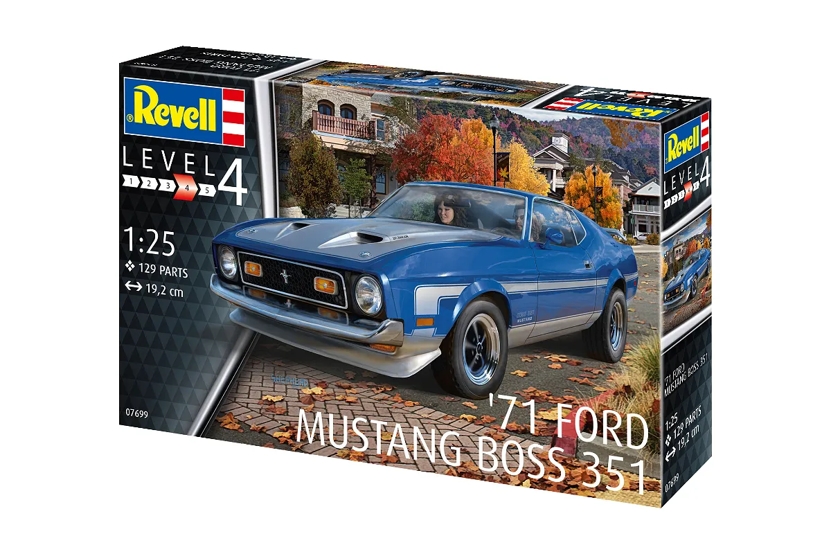 Revell 1/25 1971 Ford Mustang Boss 351 Scaled Plastic Model Kit | 07699