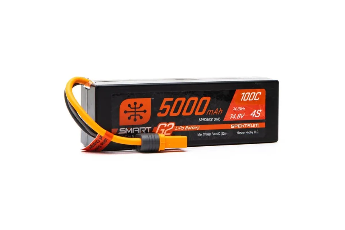 Spektrum 14.8V 5000mAh 100C Smart G2 Hard Case LiPo Battery w/ Smart ... Spektrum 14.8V 5000mAh 100C Smart G2 Hard Case LiPo Battery w/ Smart ...