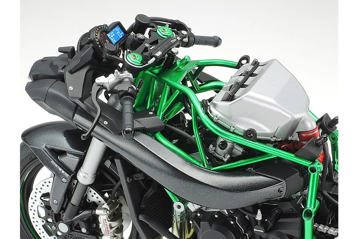 Tamiya 1/12 Kawasaki Ninja H2 Carbon Motorcycle Plastic Model Kit | 14136