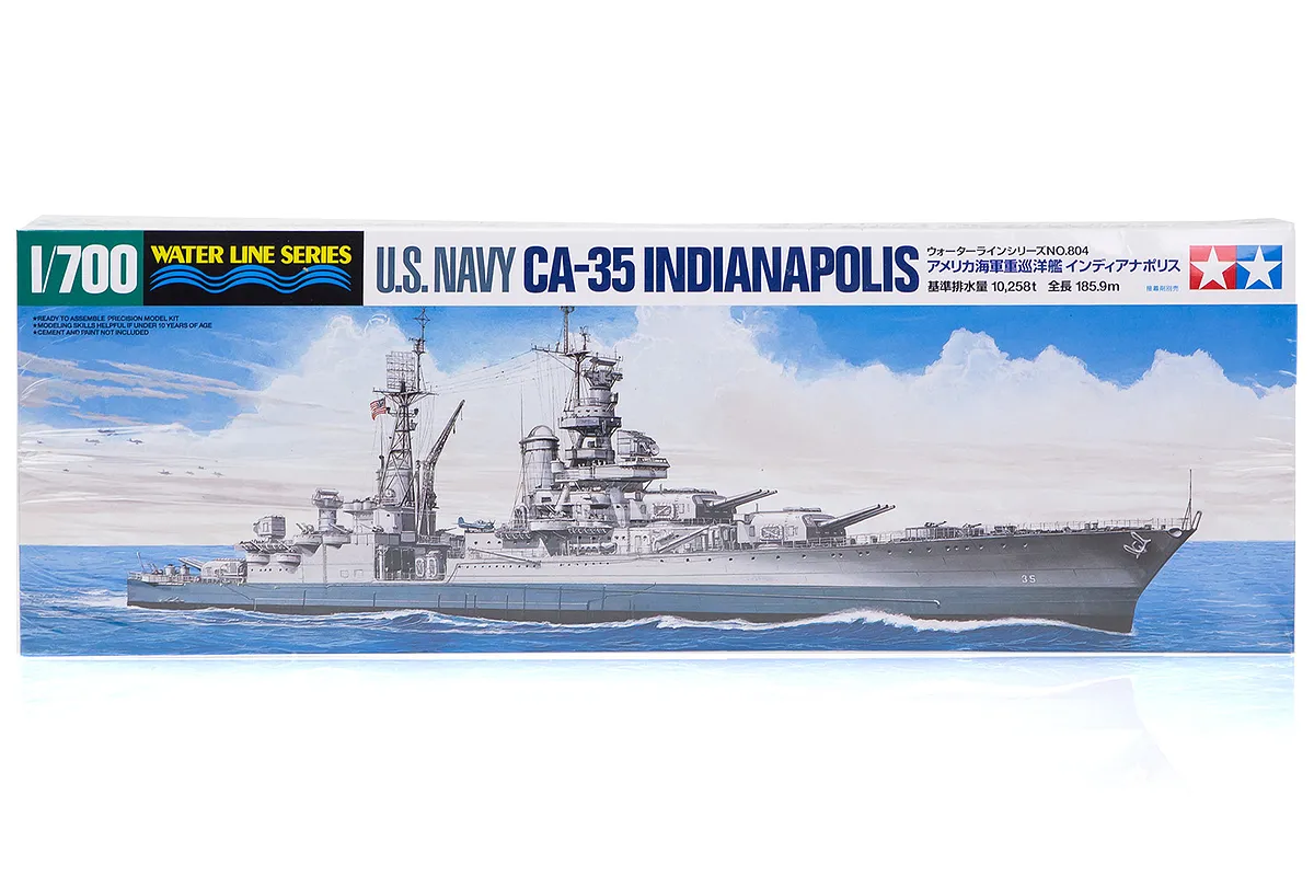 Tamiya 1/700 U.S. Navy CA-35 Indianapolis Heavy Cruiser Plastic Model ...