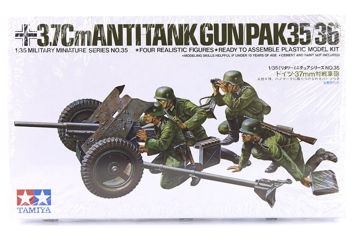 Tamiya 1/35 German 37mm Pak 35/36 Anti-Tank Gun Scaled Plastic Model ...