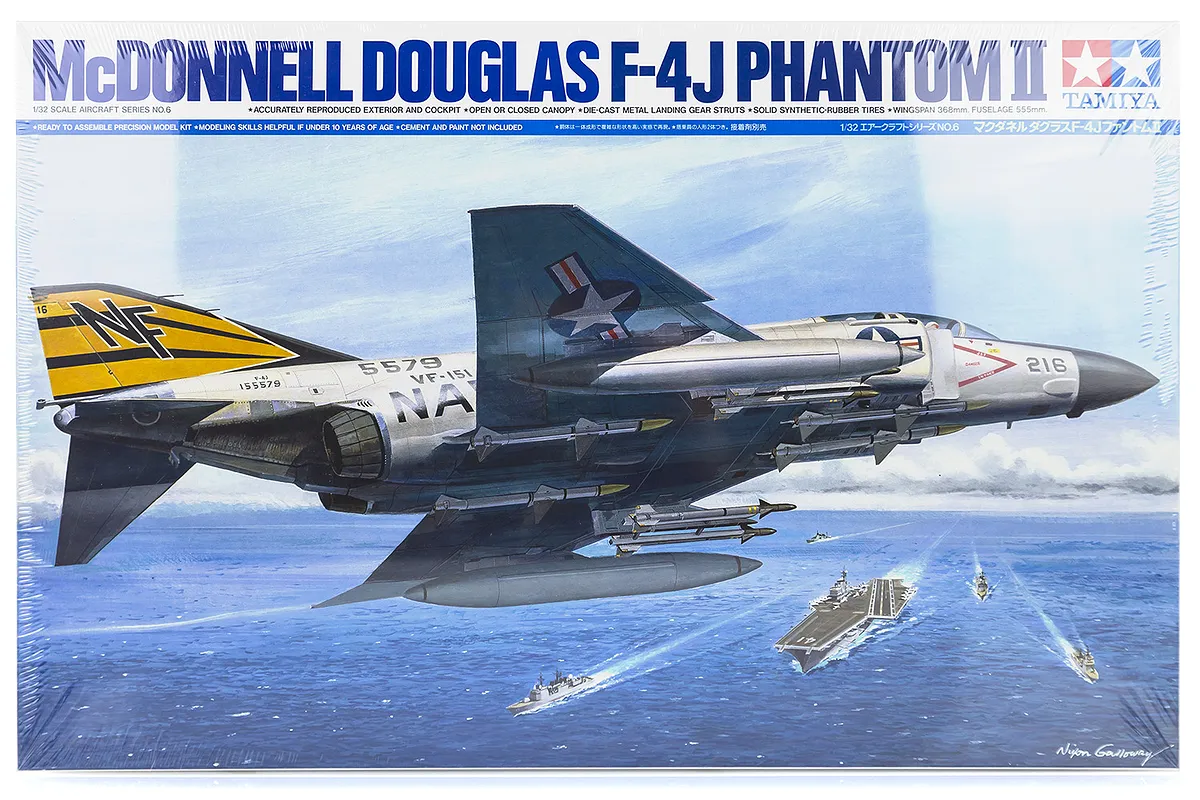 Tamiya 1/32 McDonnell Douglas F-4J Phantom II Jet Scaled Plastic Model ...
