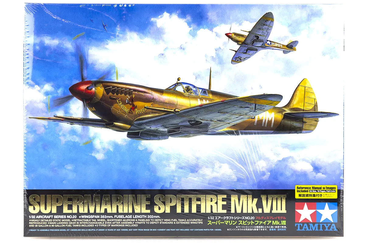 Tamiya 1/32 Supermarine Spitfire Mk.VIII Fighter Scaled Plastic Model ...
