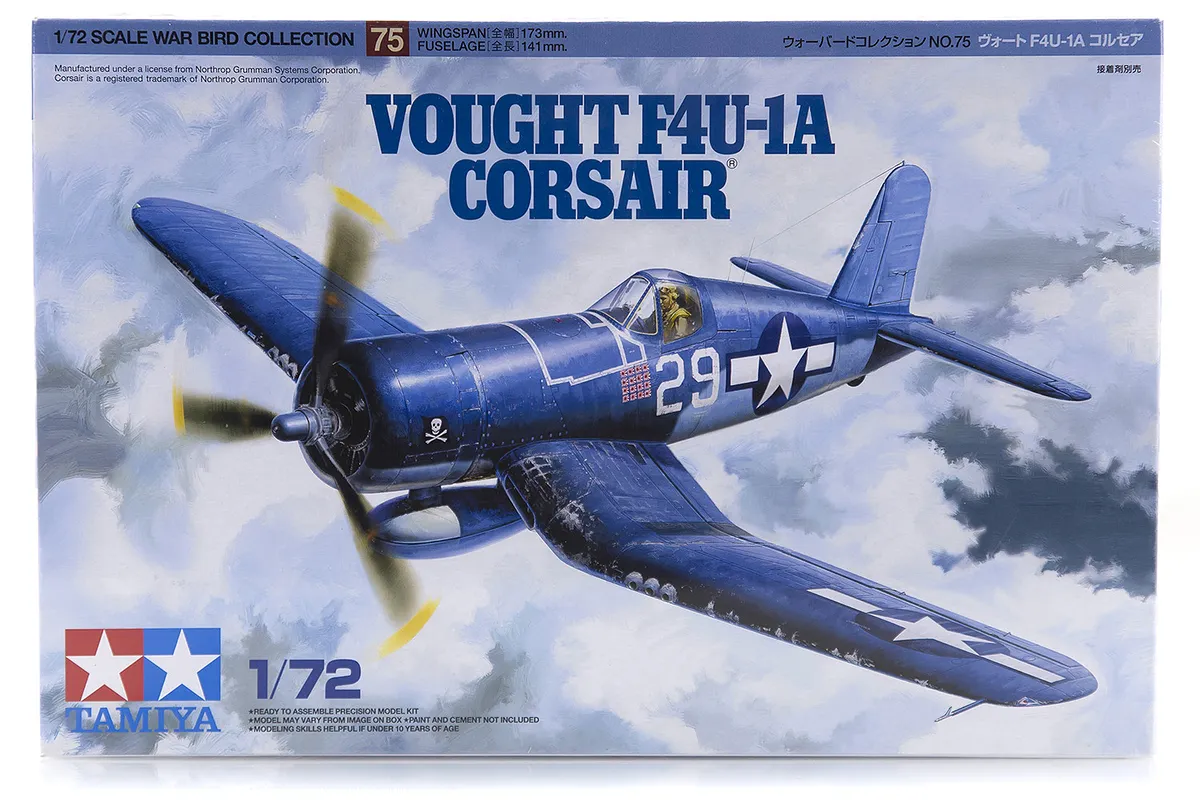 Tamiya 1/72 Vought F4U-1A Corsair Fighter Scaled Plastic Model Kit | 60775