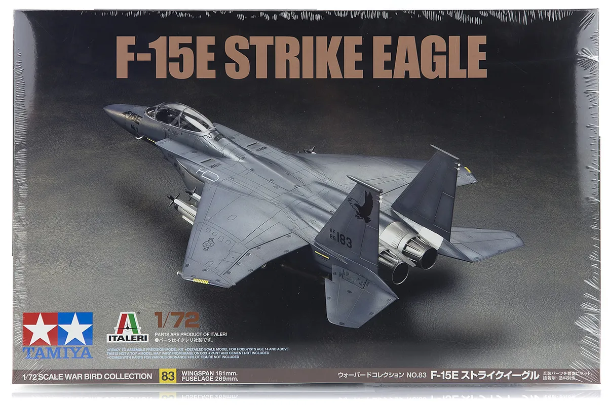 Tamiya 1/72 F-15E Strike Eagle Jet Scaled Plastic Model Kit | 60783