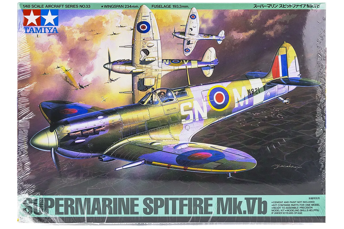 Tamiya 1/48 Supermarine Spitfire Mk.Vb Fighter Scaled Plastic Model Kit | 61033