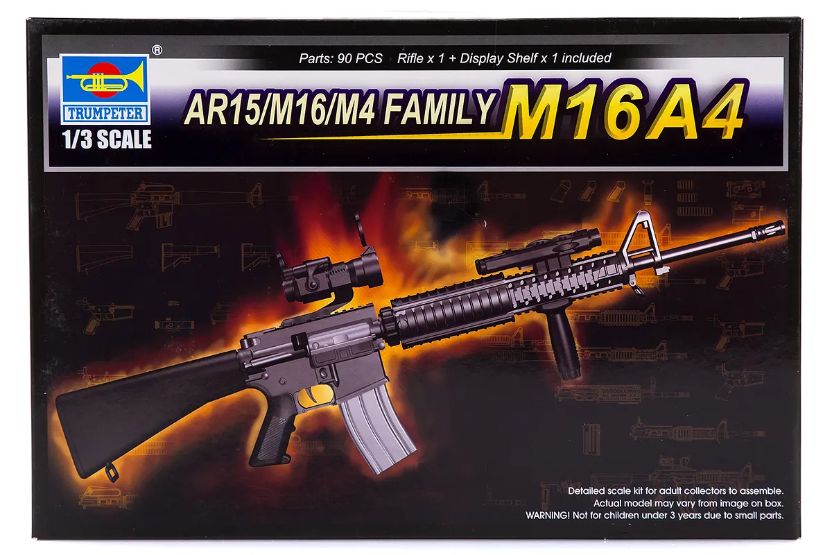 Trumpeter 1/3 M16A4, AR15, M16, M4 Scaled Plastic Model Kit | 01915