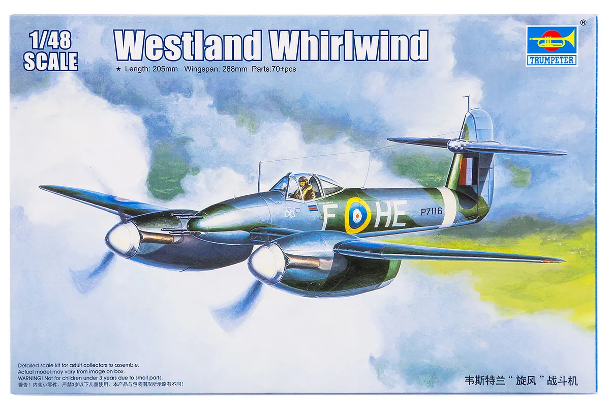 Trumpeter 1/48 British Westland Whirlwind Fighter Scaled Plastic Model ...