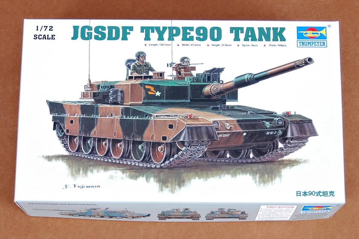 Trumpeter 1/72 Japanese JGSDF Type 90 Main Battle Tank Scaled Plastic ...