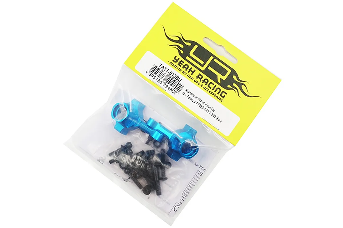 Yeah Racing Blue Aluminium Tamiya TT-02 RWD Steering Hub Set | TATT-013BU