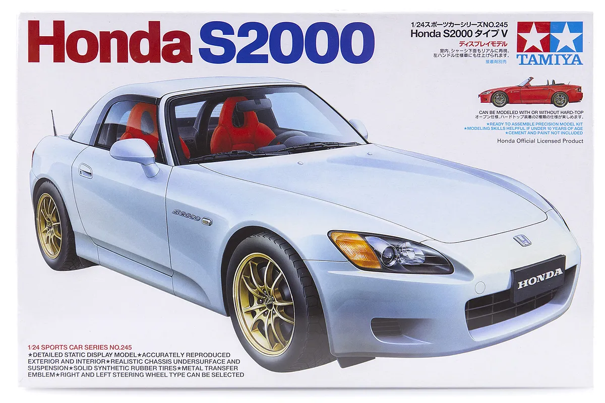 Tamiya 1/24 Honda S2000 Hard Top Scaled Plastic Model Kit | 24245