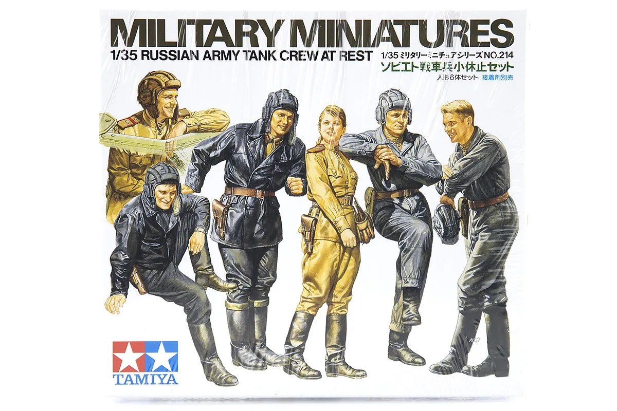 Tamiya 1/35 Russian Army Tank Crew at Rest Scaled Plastic Model Kit | 35214