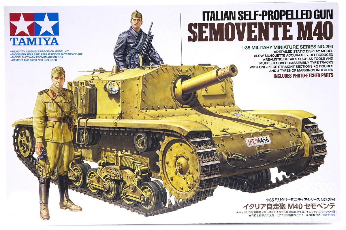 Tamiya 1/35 Italian Semovente M40 Self-Propelled Gun Scaled Plastic ...