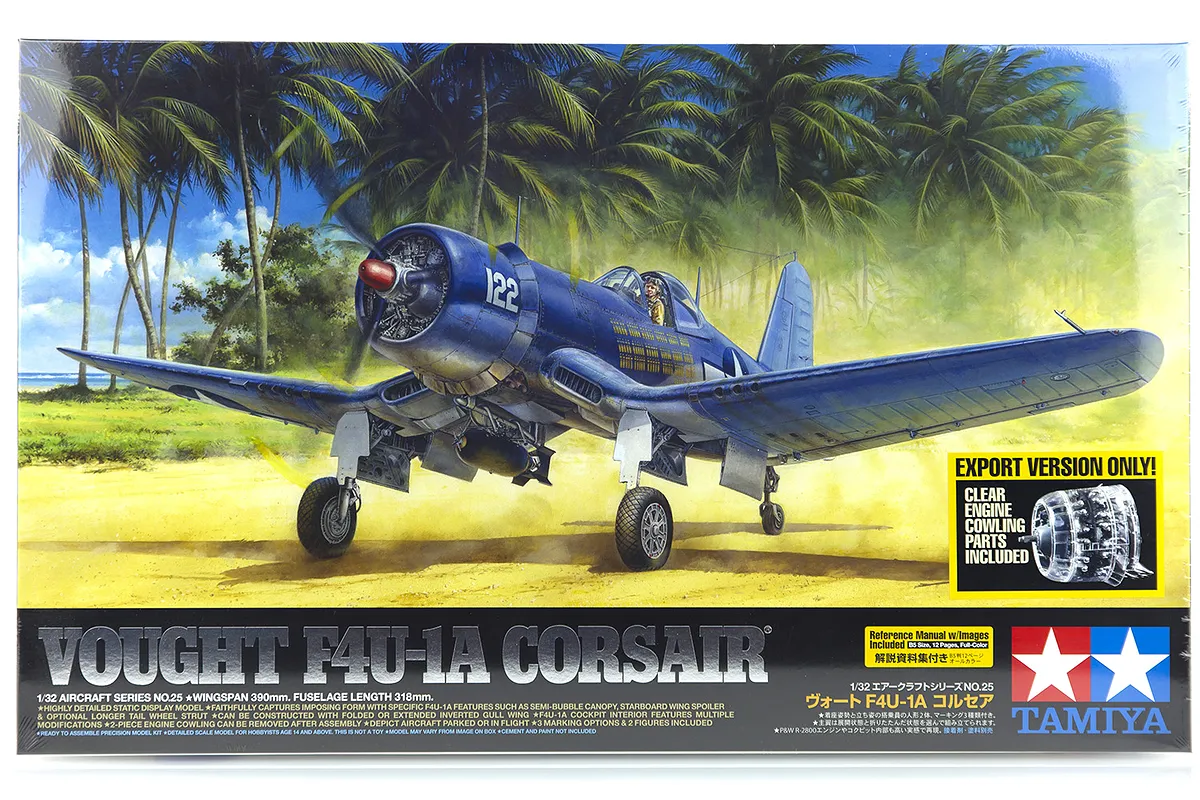 Tamiya 1/32 Vought F4U-1A Corsair Fighter Scaled Plastic Model Kit | 60325