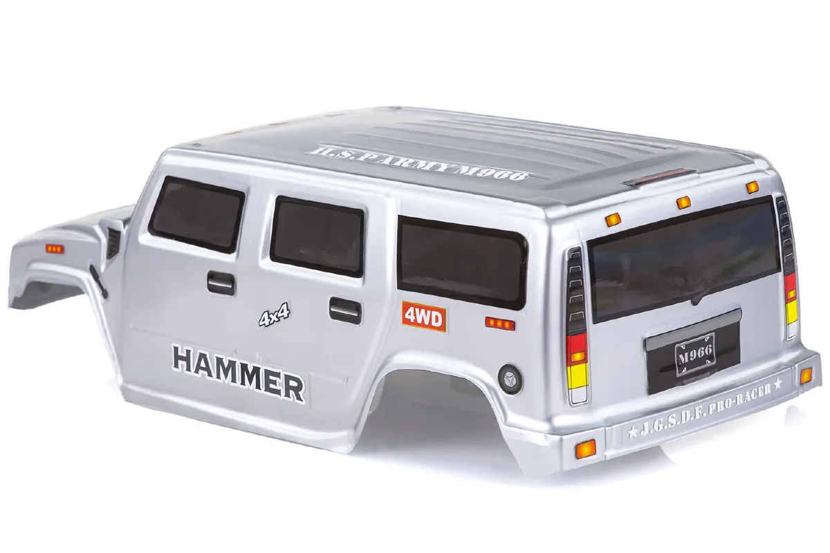HSP 1 10 RC4 Hummer Truck Painted Silver Body Shell