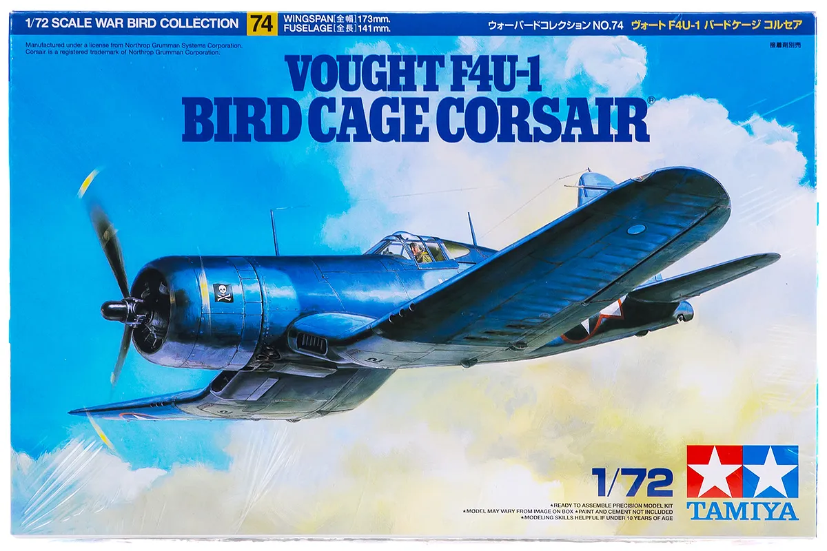 Tamiya 1/72 Vought F4U-1 Corsair Fighter Scaled Plastic Model Kit | 60774