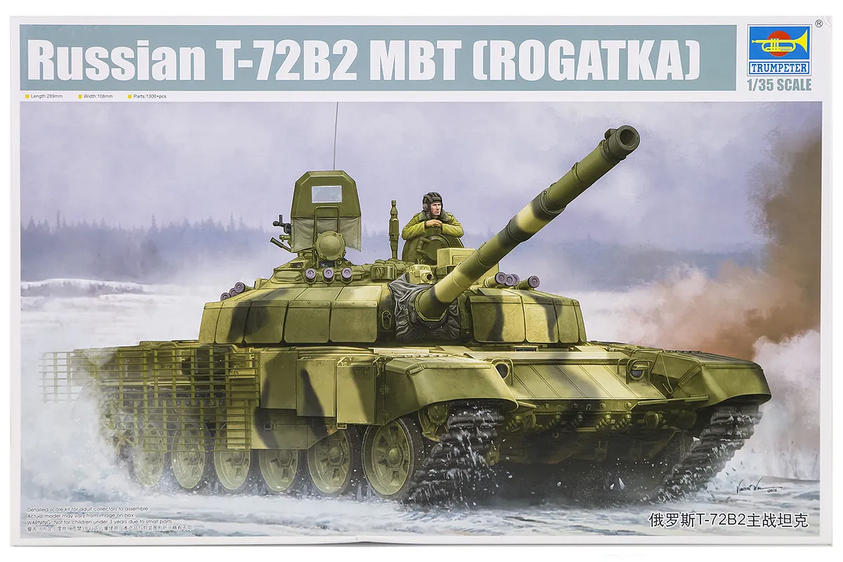 Trumpeter 1/35 Russian T-72B2 Main Battle Tank Scaled Plastic Model Kit ...