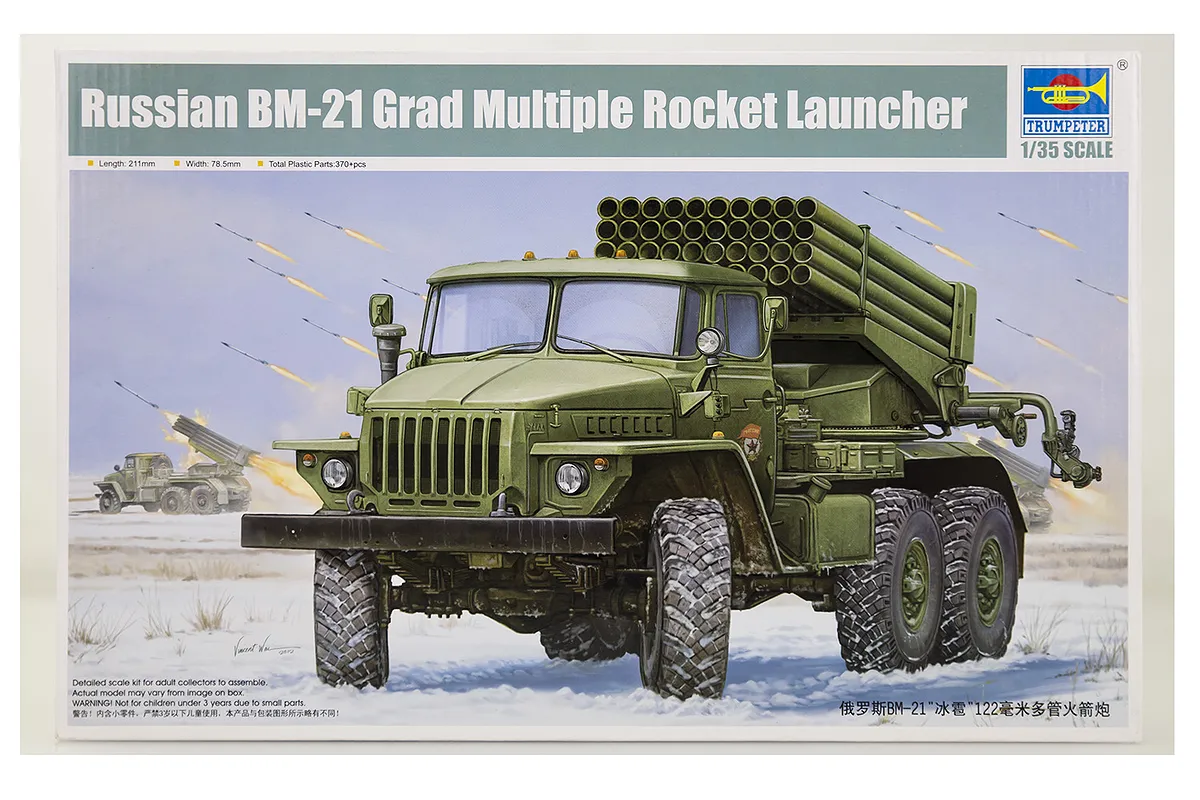 Trumpeter 1/35 Russian BM-21 Grad Multiple Rocket Launcher Truck Scaled ...