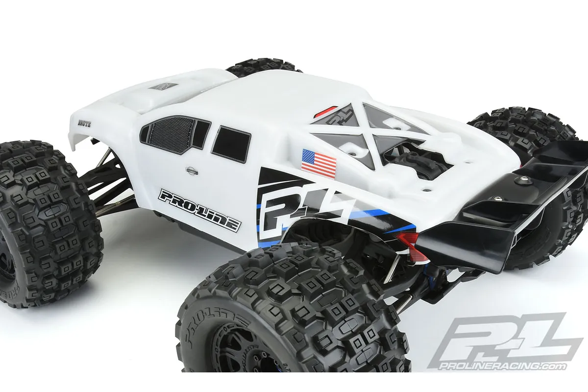 Pro-Line 1/8 E-Revo 2.0 Brute Bash Armor Pre-Cut White Painted Body ...