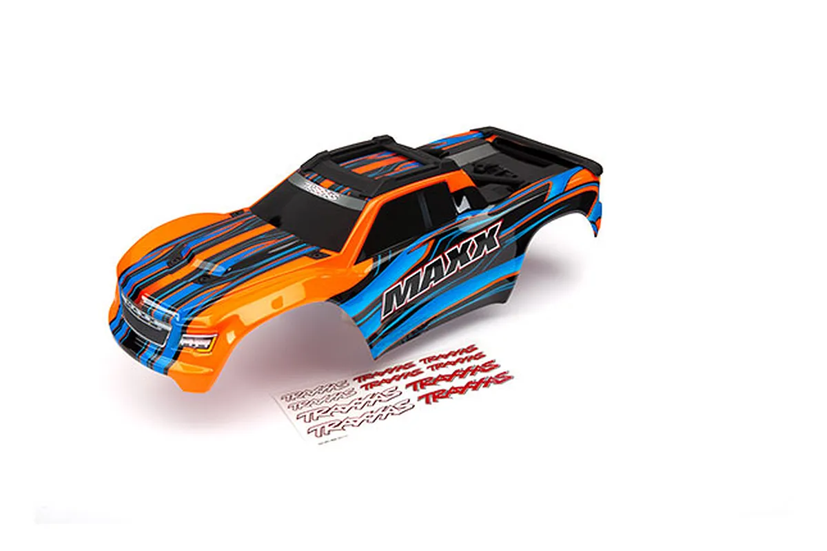 Traxxas Maxx 4S Orange Painted Body Shell w/ Decal Sheet | 8911T