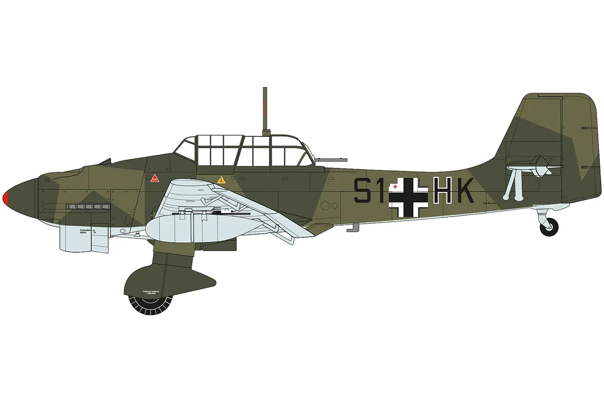 Airfix 1/48 Junkers Ju87B-2/R Bomber Scaled Plastic Model Kit | A07115