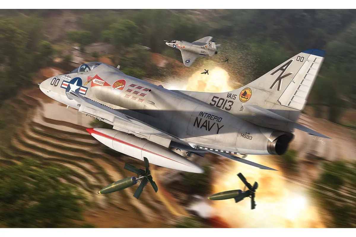 Airfix 1/72 Douglas A4 Skyhawk Attack Aircraft Scaled Plastic Model Kit ...