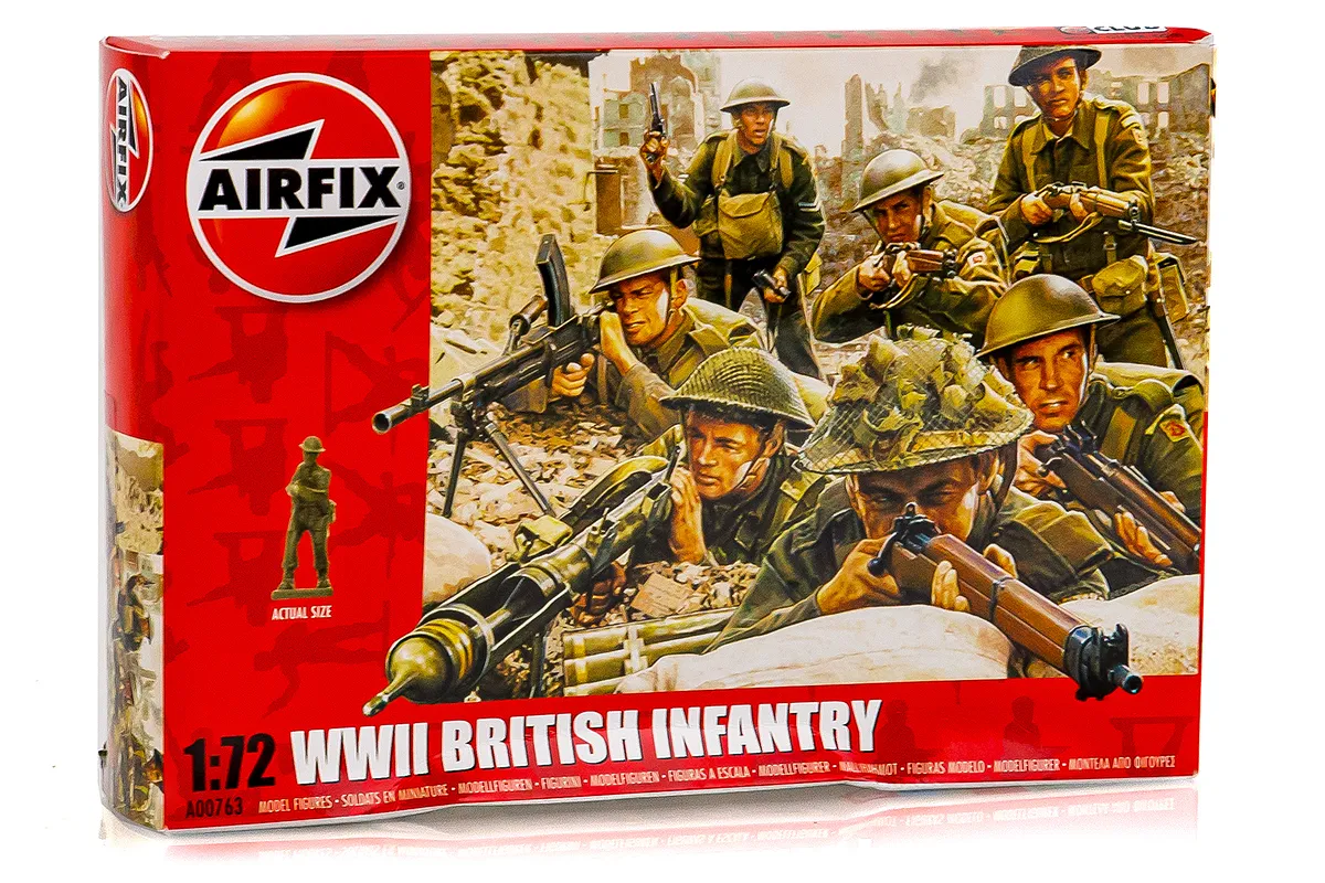 Airfix 1/72 WWII British Infantry Scaled Plastic Model Kit | A00763