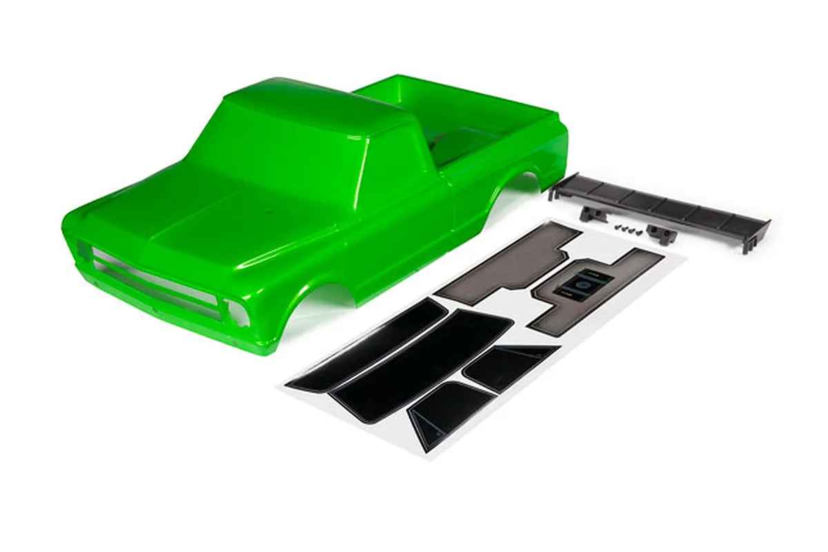 Traxxas 1/10 Chevrolet C10 Green Painted Body Shell w/ Rear Wing ...