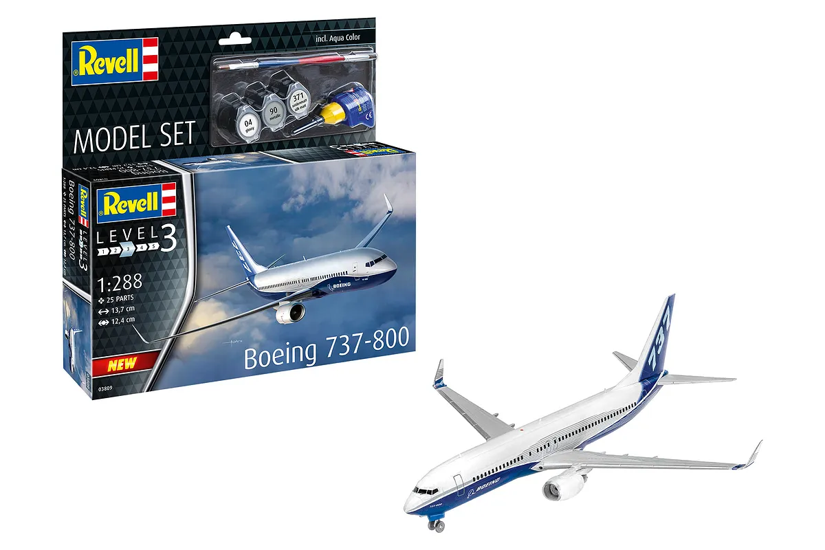 Revell 1/288 Boeing 737-800 Scaled Plastic Model Starter Kit | 63809